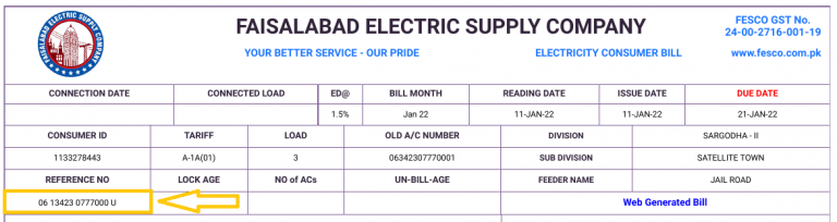 FESCO Online Bill-Print Duplicate Copy
